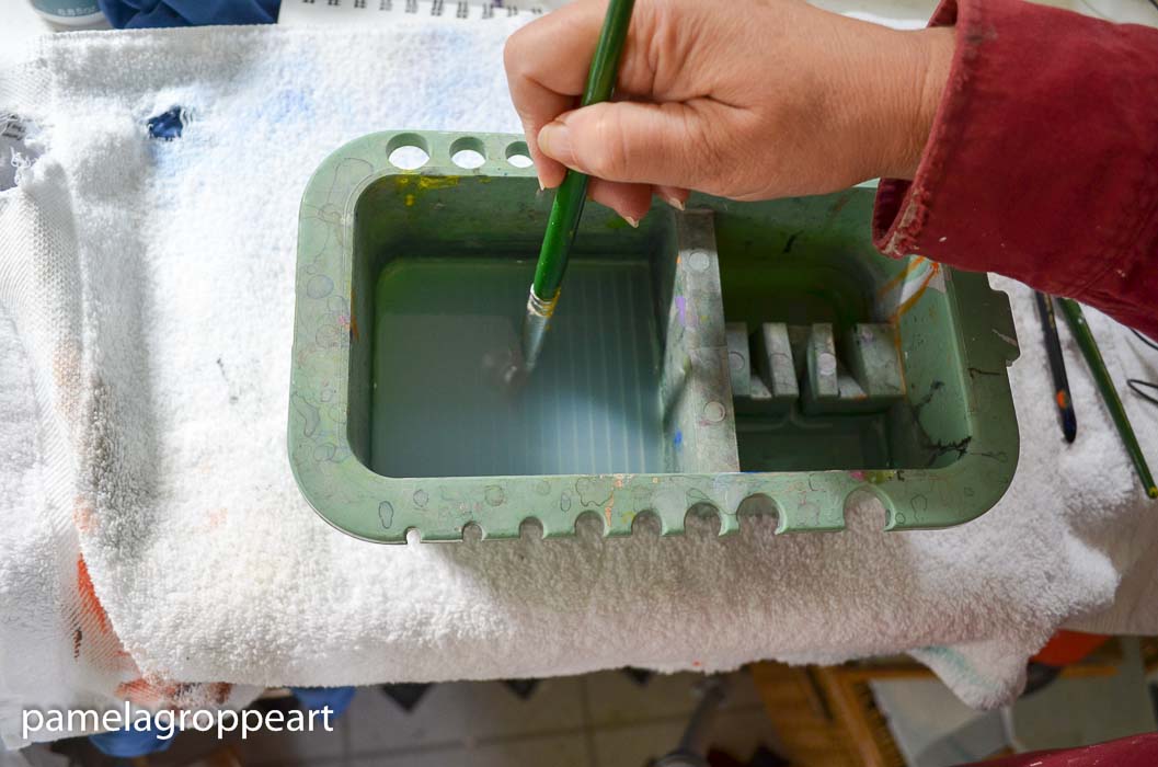Paint Brush Cleaning - Pamela Groppe Art - Acrylic Painting for Beginners