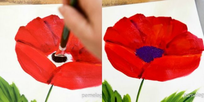 How to Paint a Large Red Poppy - Pamela Groppe Art - Acrylic Painting ...