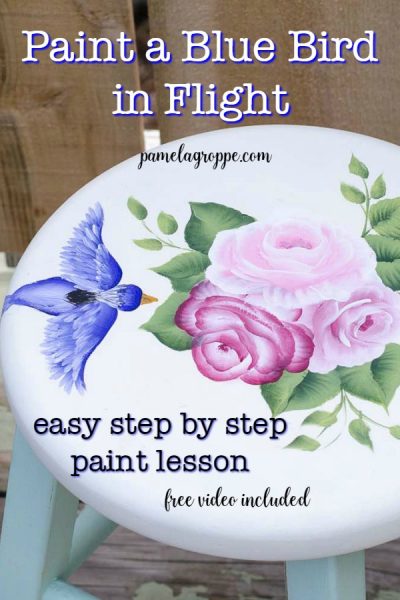 Paint a Blue Bird in Flight - Pamela Groppe Art - Acrylic Painting for ...