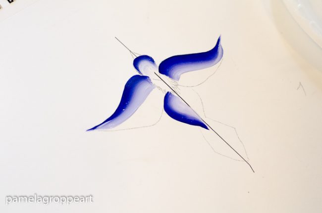 Paint a Blue Bird in Flight - Pamela Groppe Art - Acrylic Painting for ...