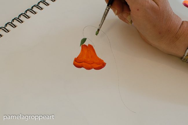 Easy How to Paint Trumpet Vine - Pamela Groppe Art - Acrylic Painting ...