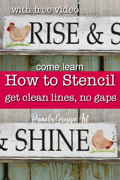 How to Stencil cleanly with no gaps - Pamela Groppe Art - Acrylic ...