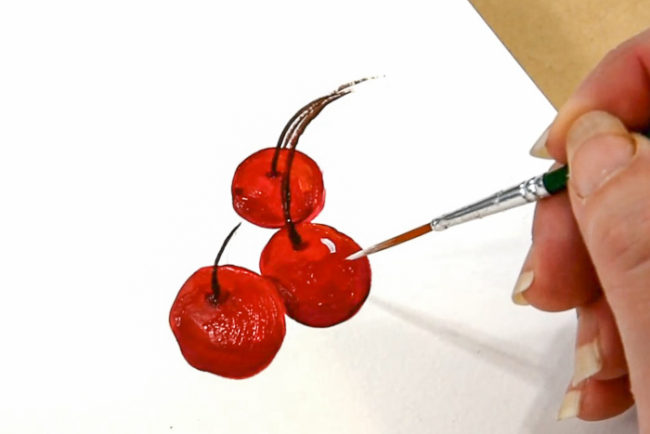 How to Paint Cherries or a cherry - Pamela Groppe Art - Acrylic ...