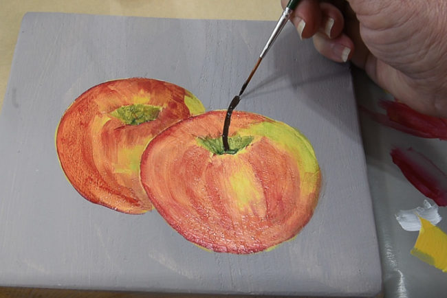 Paint an Apple in Acrylics - Pamela Groppe Art - Acrylic Painting for ...