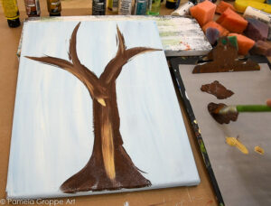 Paint a Fall Tree - Pamela Groppe Art - Acrylic Painting for Beginners