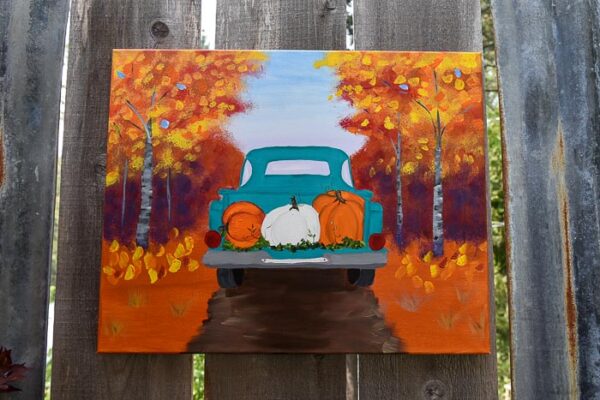 Paint a Fall Truck with Pumpkins - Pamela Groppe Art - Acrylic Painting ...
