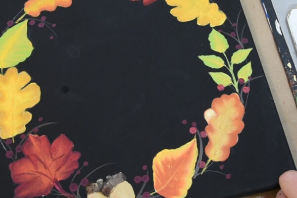 Paint a Fall Leaf Wreath - Pamela Groppe Art - Acrylic Painting for ...