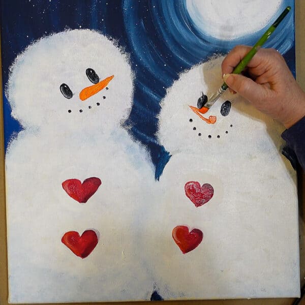 Snowman Acrylic Painting, Snowman Couple - Pamela Groppe Art - Acrylic ...