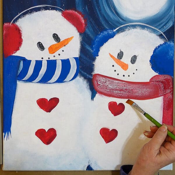 Snowman Acrylic Painting, Snowman Couple - Pamela Groppe Art - Acrylic ...
