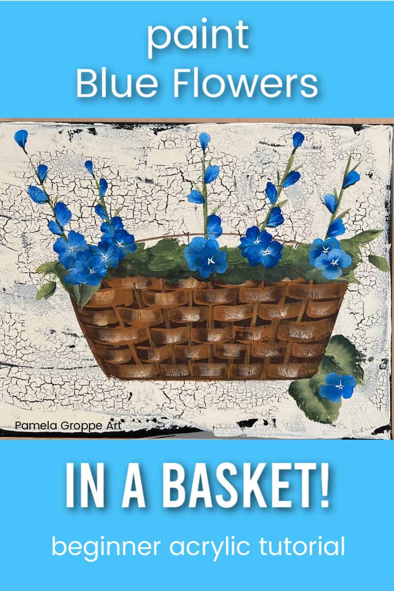 Paint Blue Flowers - Pamela Groppe Art - Acrylic Painting for Beginners